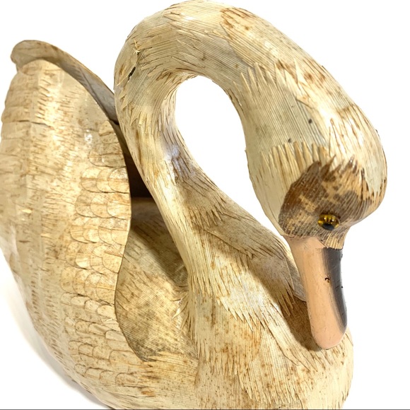 Vintage | Accents | Vintage Straw Reed Handmade Swan Amber Eyes | Poshmark